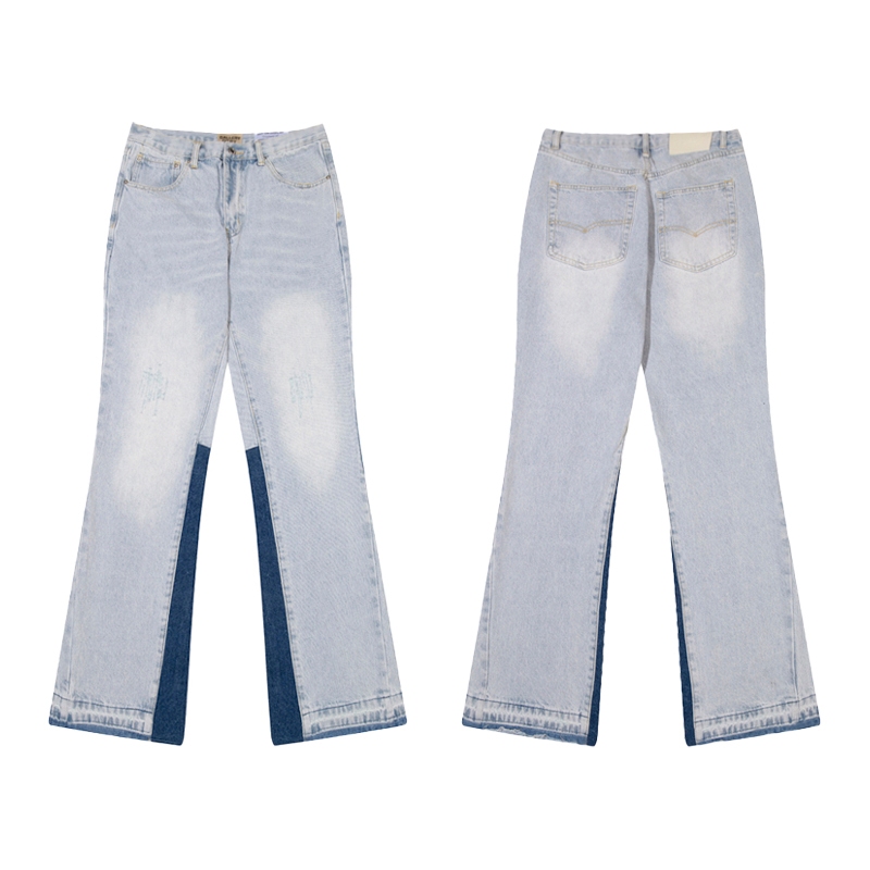 New Style Washed Flared Stitching Jeans All-Match T | Shopee Philippines