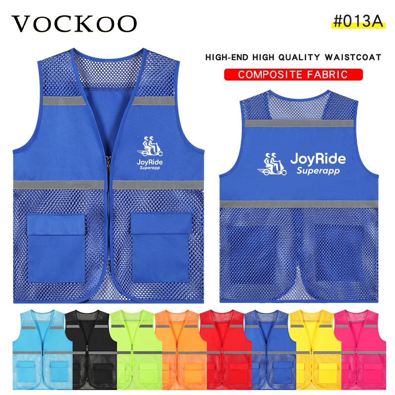 Reflective Workwear Vest joyride logo Custom Volunteer Club Vest ...