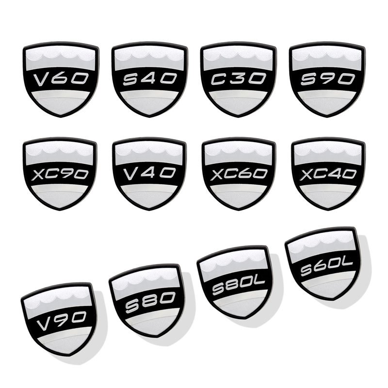 3D Metal Car Trunk Emblem Sticker Black Decoration For Volvo C30 S40 ...
