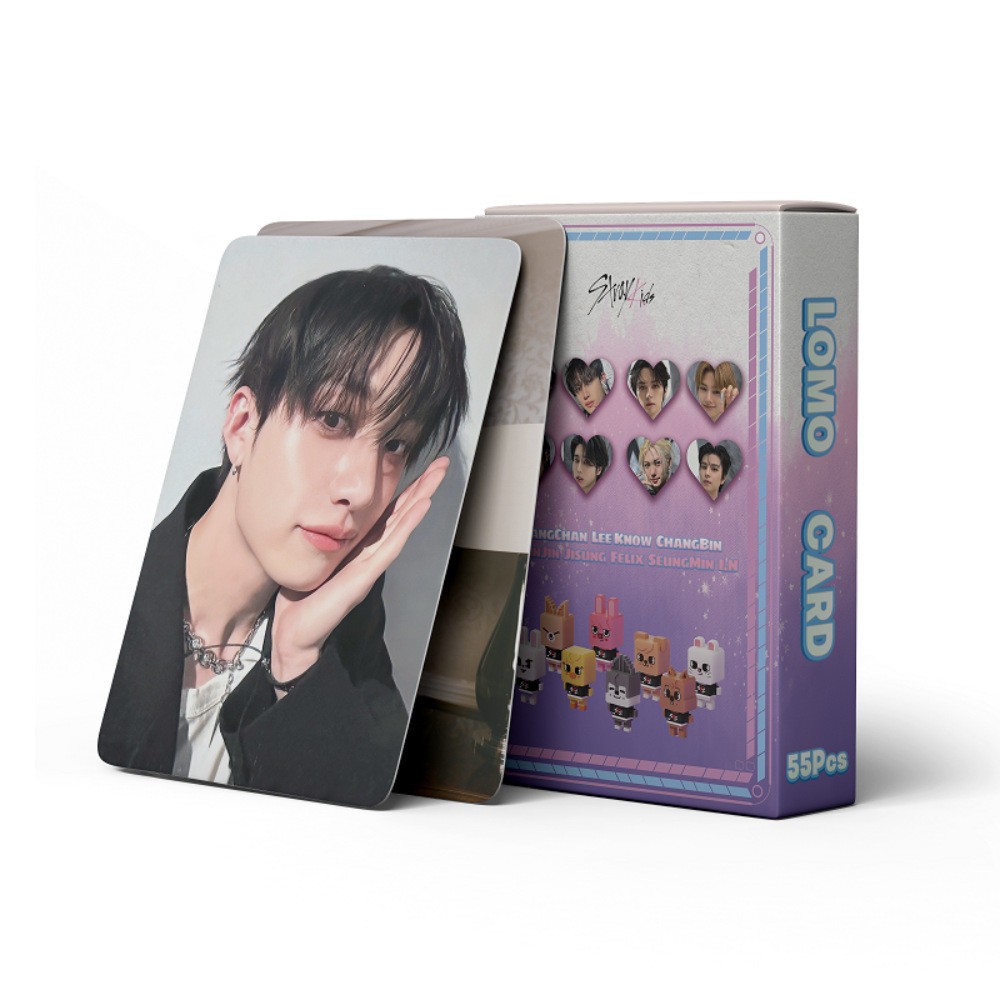 50-55pcs STRAY KIDS Holographic Laser Lomo cards 5th Anniversary ...