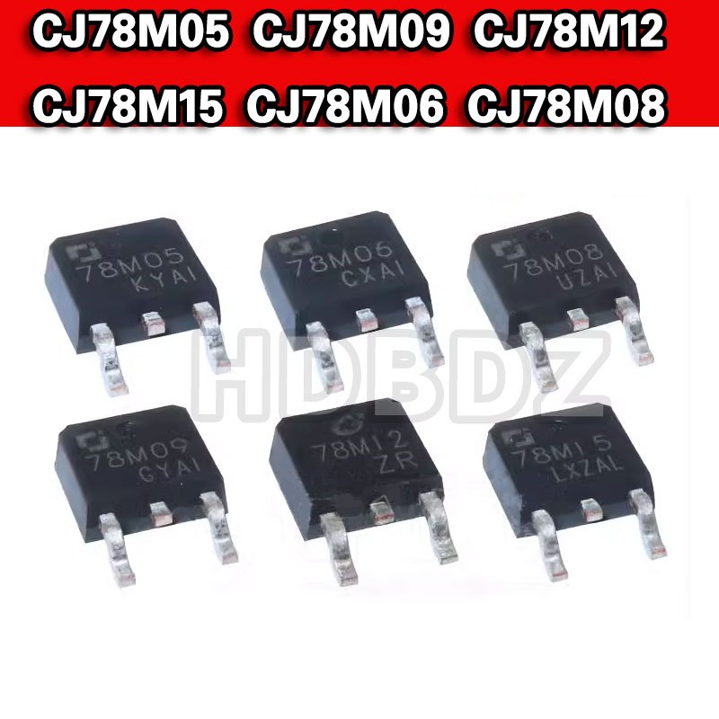 10pcs 78M05 78M09 78M12 78M15 78M06 78M08 TO-252 Three-End Voltage ...