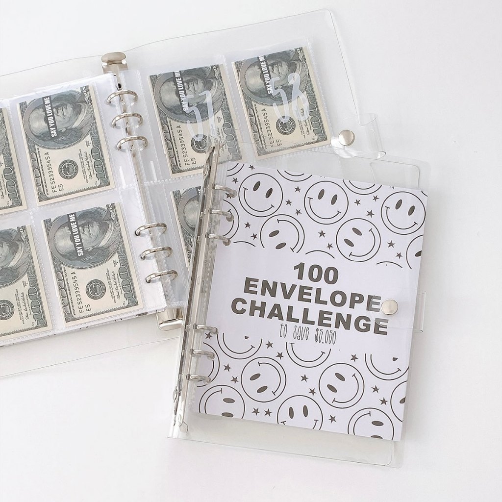 100 day challenge money saving budget Loose-leaf Notebook smile ...