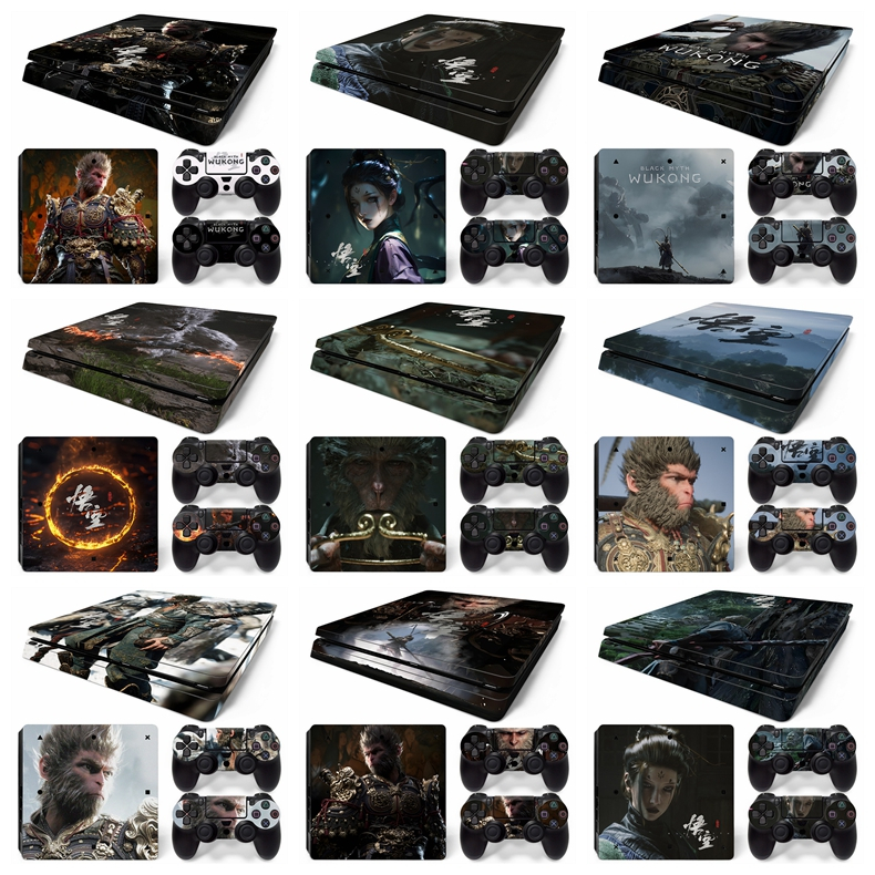 Black Myth: Wukong Pattern PS4 Slim Console Skin Set Vinyl Decal ...