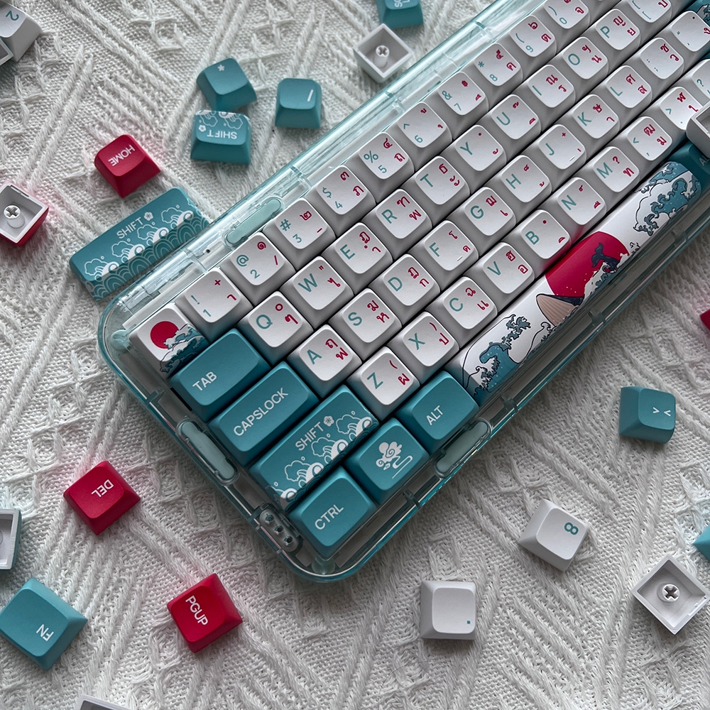 Thai keycaps coral sea theme XDA OEM profile Dye-Sublimation PBT keycap ...