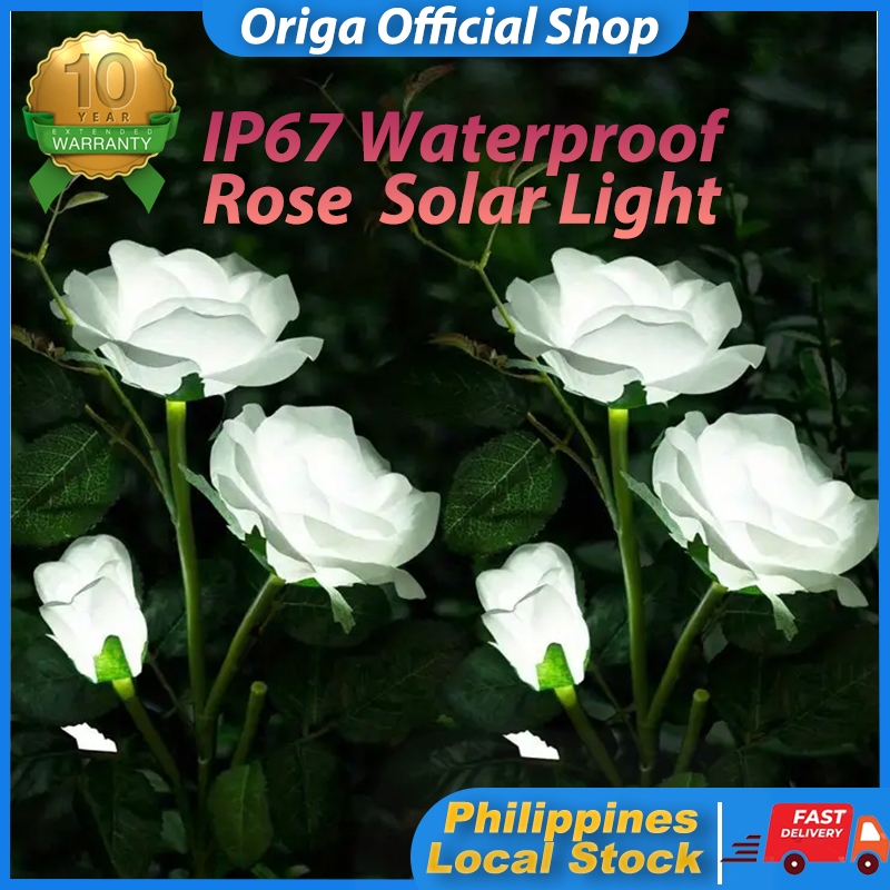 Solar Rose Light Cemetery Flower Outdoor Waterproof Decorative Candle ...