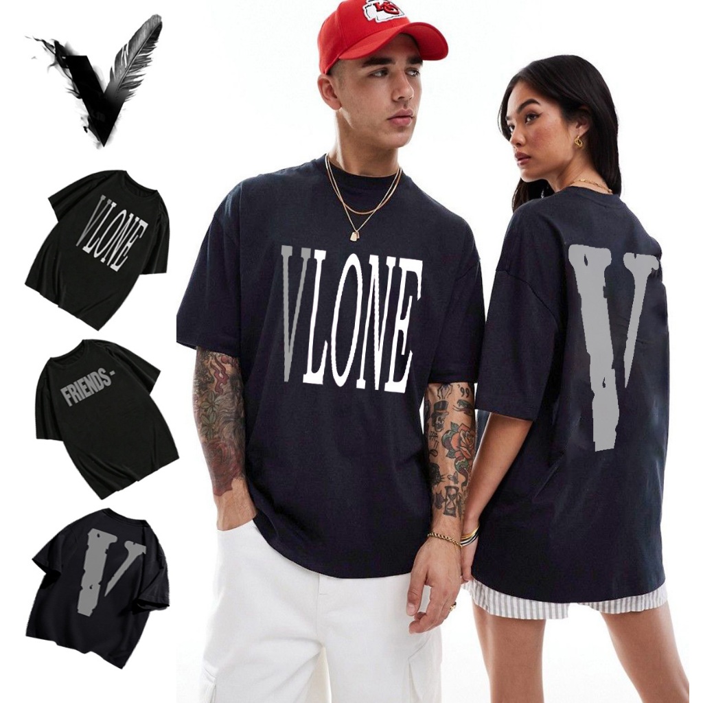 VLONE print American Street 100% cotton tshirt for women fashion trend ...