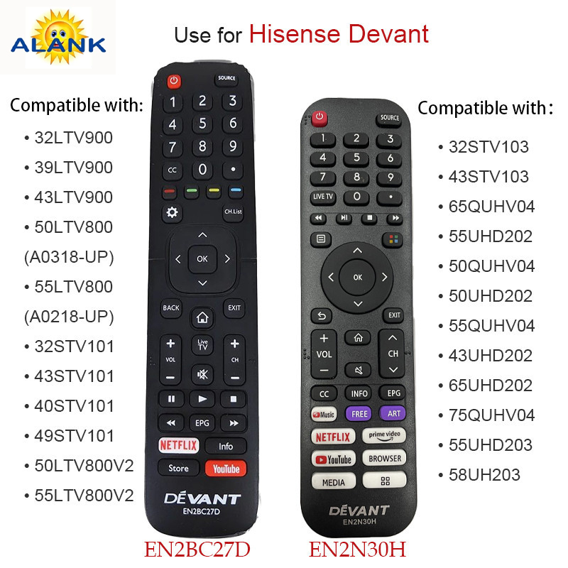 Suitable for Devant Smart TV Remote Control EN2BC27D EN2N30H | Shopee ...
