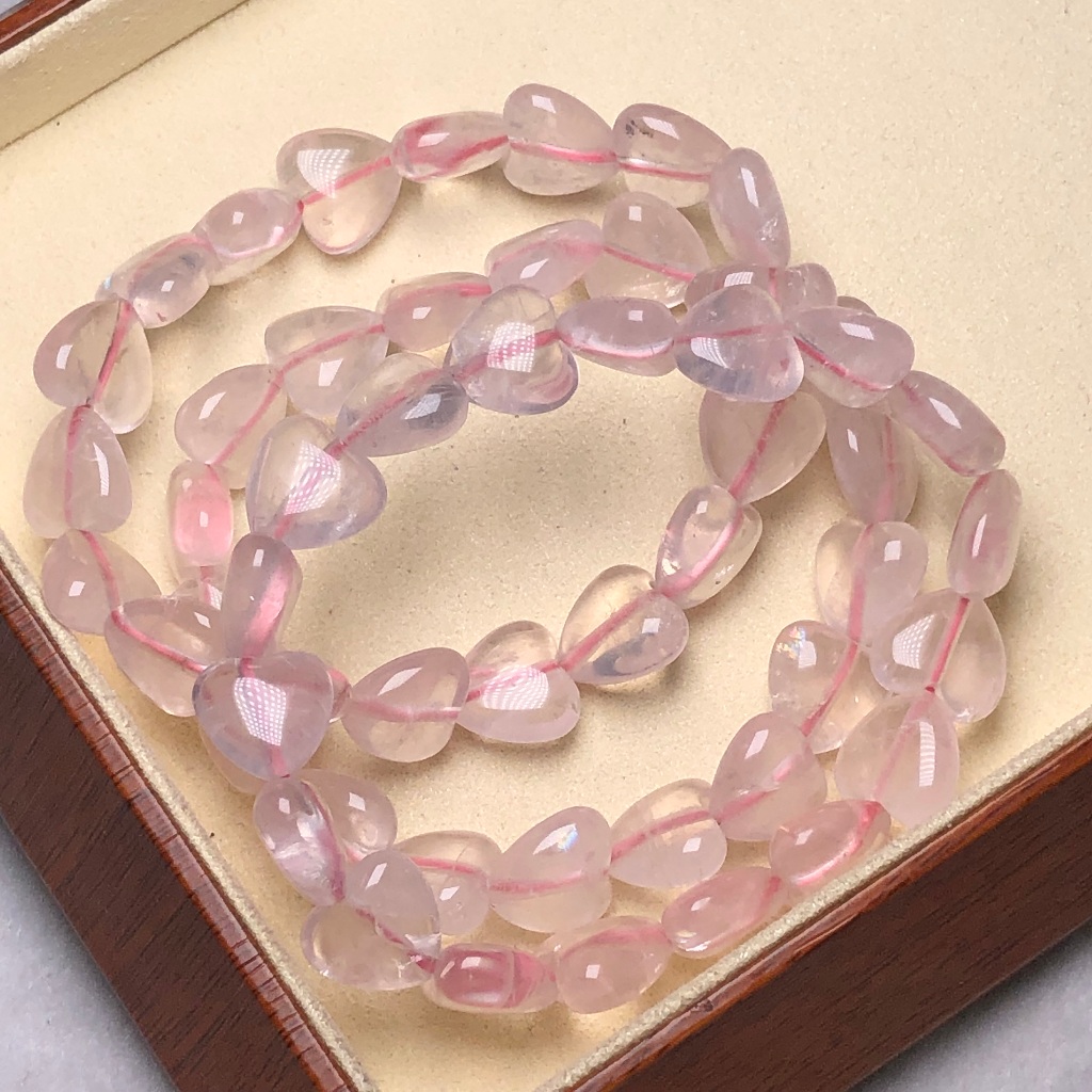 Dazzling Starlight · Natural Starlight Rose Quartz Heart Bracelet 12 ...