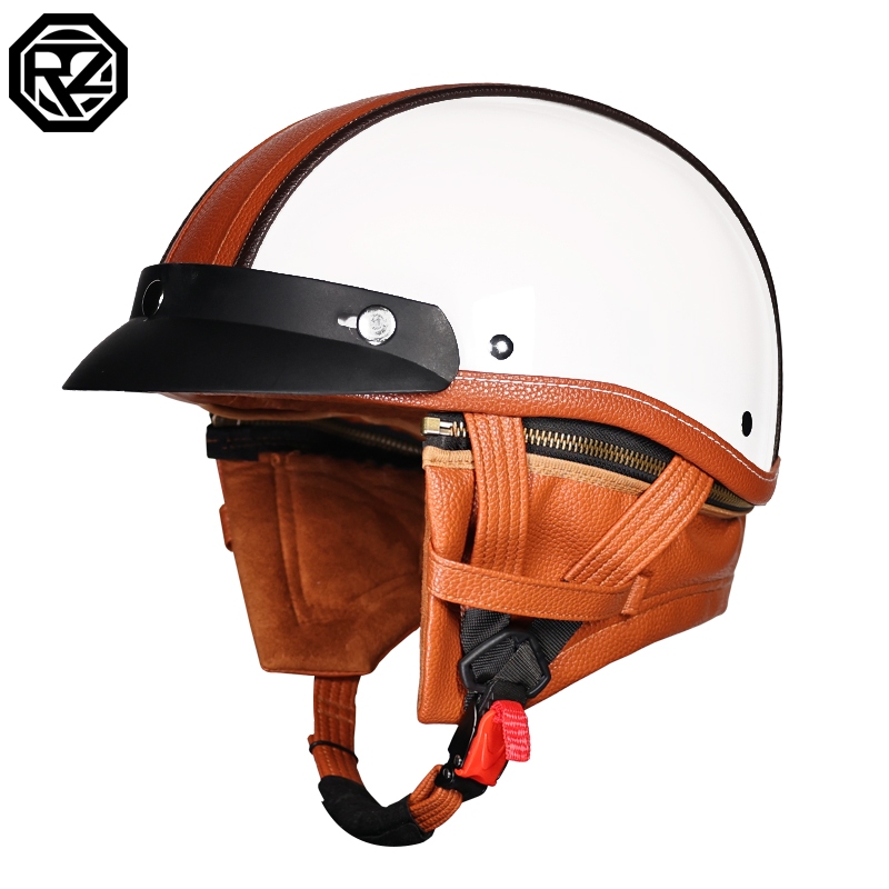 Retro motorcycle helmet Japanese summer Harley half helmet electric ...