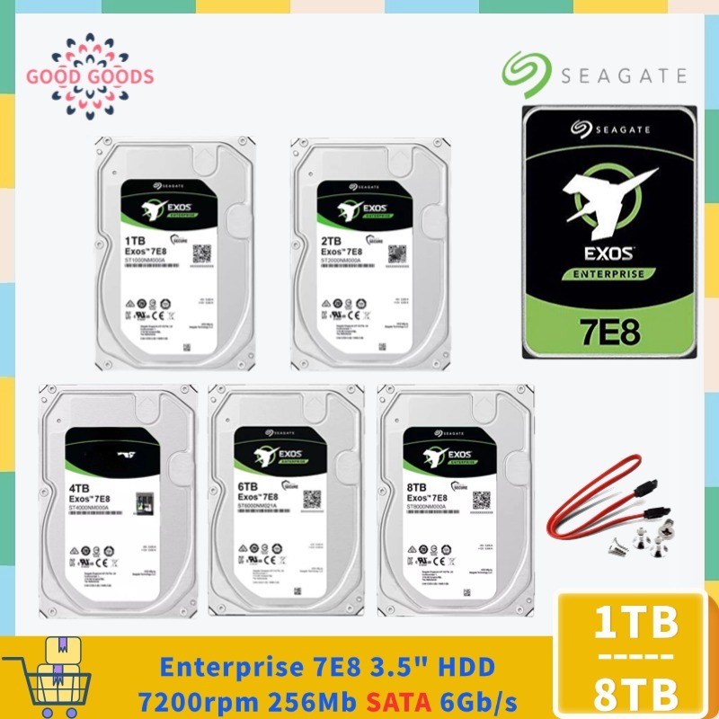 SEAGATE EXOS 7E8 1TB 2TB 4TB 6TB 8TB ENTERPRISE 3.5 HDD 512E/512N ...
