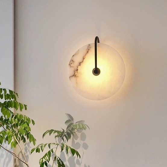 Nordic Wall Light Indoor Natural Marble Lampshade Living Room Bedroom ...