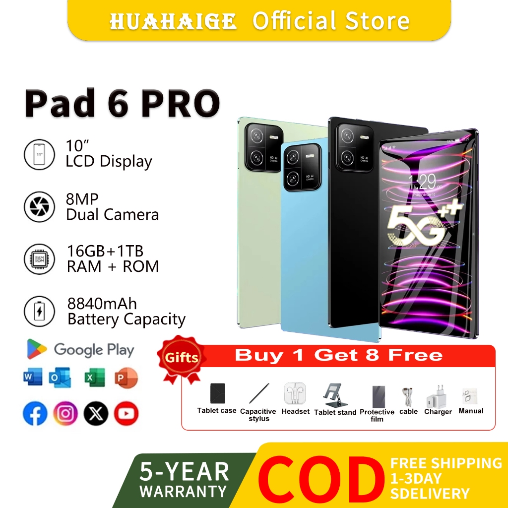 2024 New Xioami Pad 6 Pro Tablet Android 13 16GB 1TB 10 Core 12000mAh ...