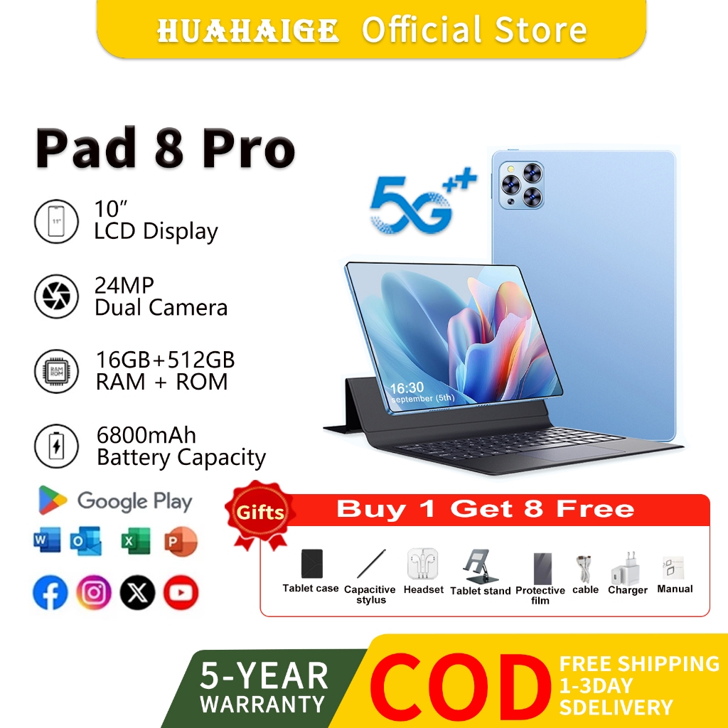 Samsung Galaxy Pad 8 Pro tablet 16+512GB dual sim Learning Tablet For ...