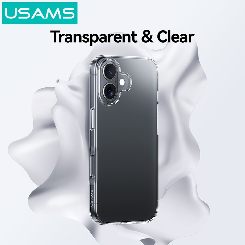 USAMS Full Inclusive Thin Transparent Case Anti Yellow Space Casing Compatible for iPhone 16 Pro ...