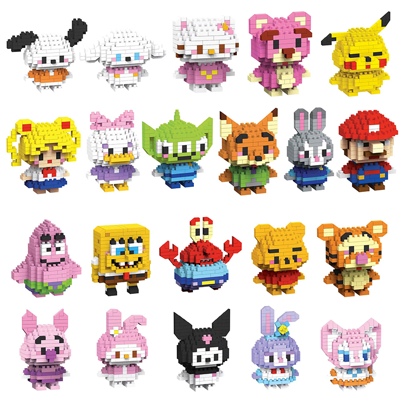 Mini Building Block Assembled Small Bricks Sanrio Particles Toys For ...