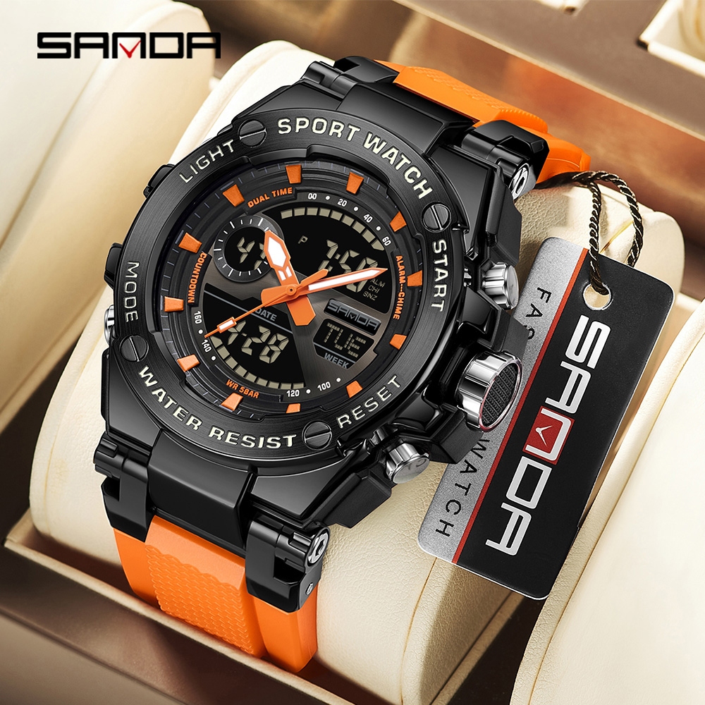 SANDA 3363 Men's Watch Junior High School Student Electronic Watch Cool ...