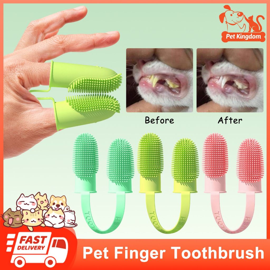 Pet Tooth Brush Transparent Dog Teeth Cleaning Finger Cover Silicone ...