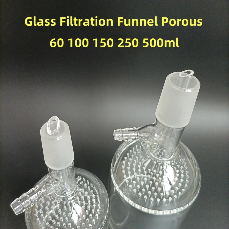 60 100 150 250 500ml Glass filtration funnel porous glass plate ...