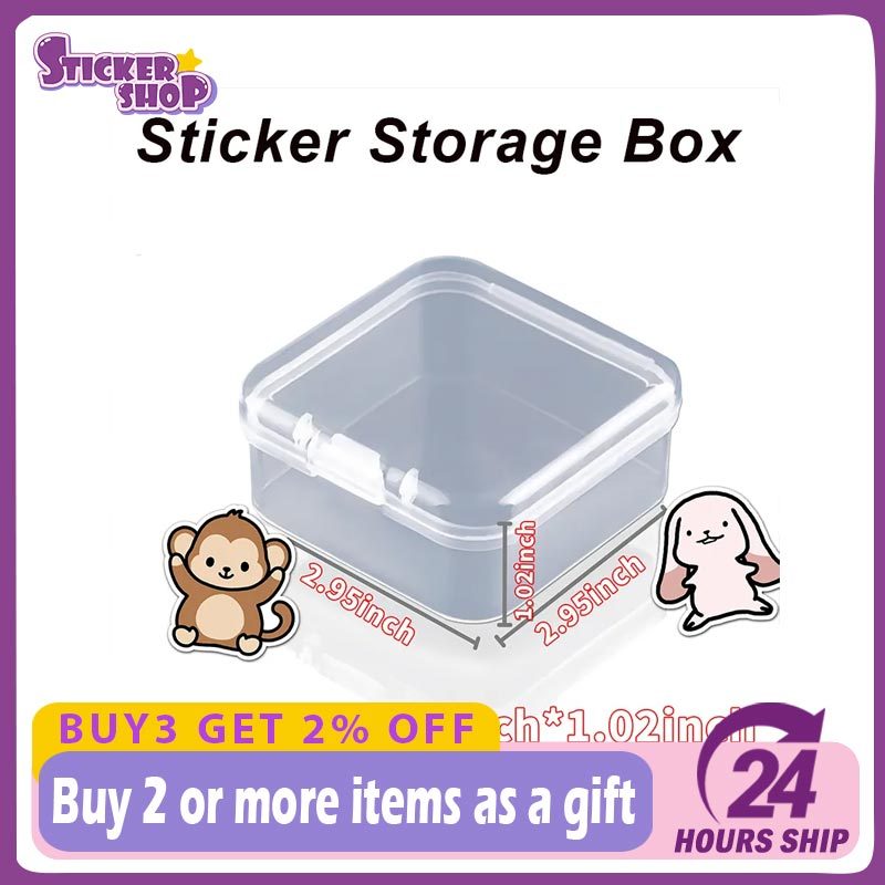 1PCS Stationery Stickers Plastic Storage Box Organizer Container Art ...