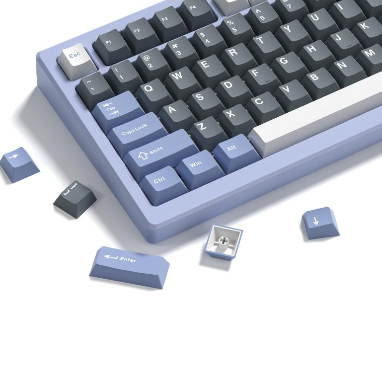 WOMIER PBT Double Shot 138 Keys Keycaps Grey Purple Custom Cherry ...