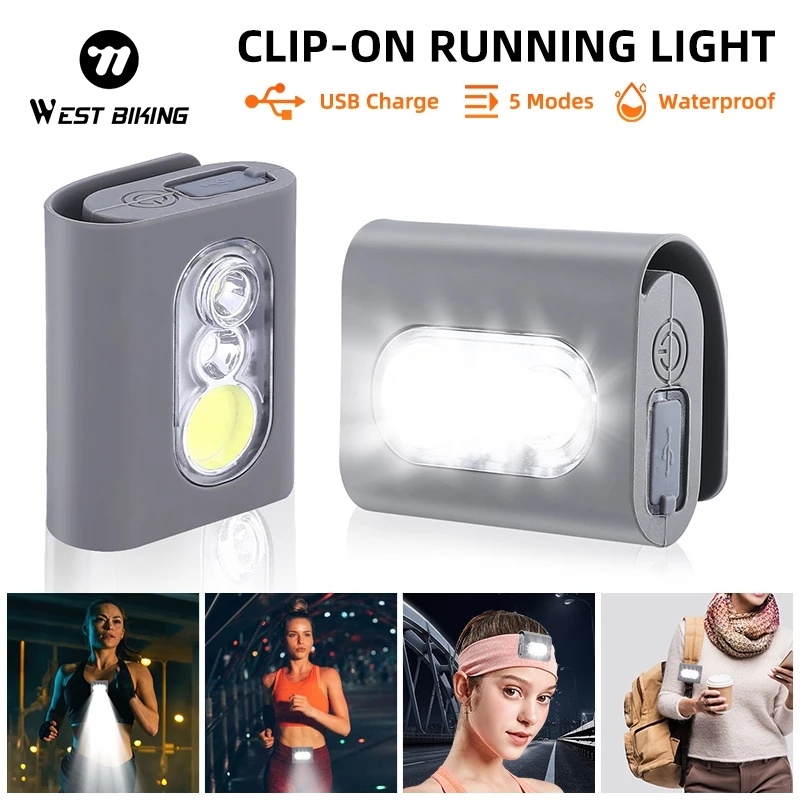 WEST BIKING Night Running Light Usb Rechargeable Jogging Led Lamp Warn ...