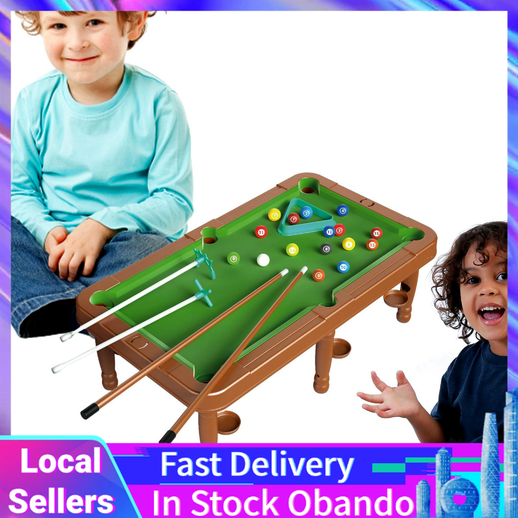 Mini Billiard Table For Kids Wooden With Tall Feet Pool Table Set Taco ...
