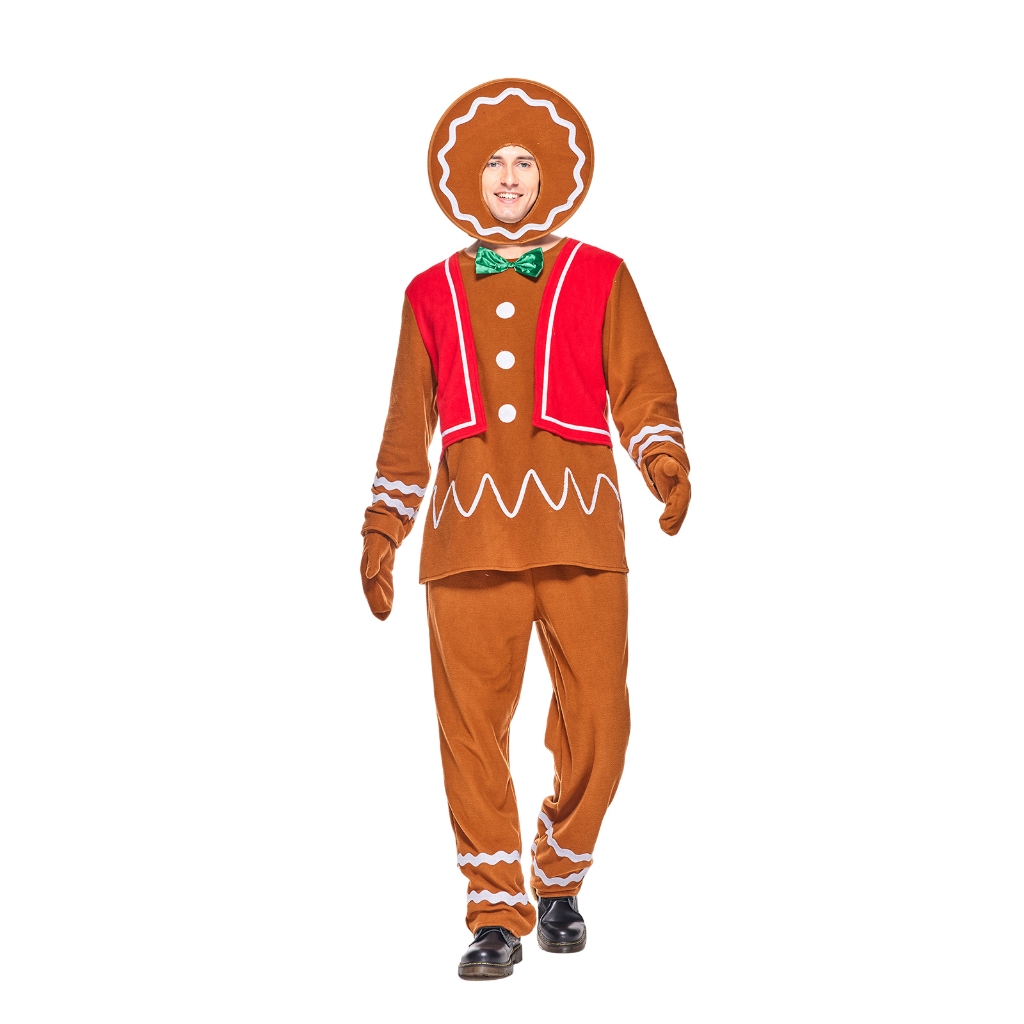 COD Adult Funny Gingerbread Man Costume Men's Christmas Cookies Cosplay ...