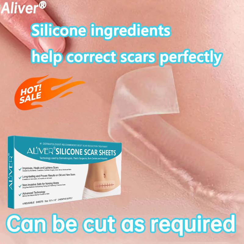 ⚡Aliver Silicone Scar Patch – Softens and Smoothes Scars, 4 Pcs/Box ...