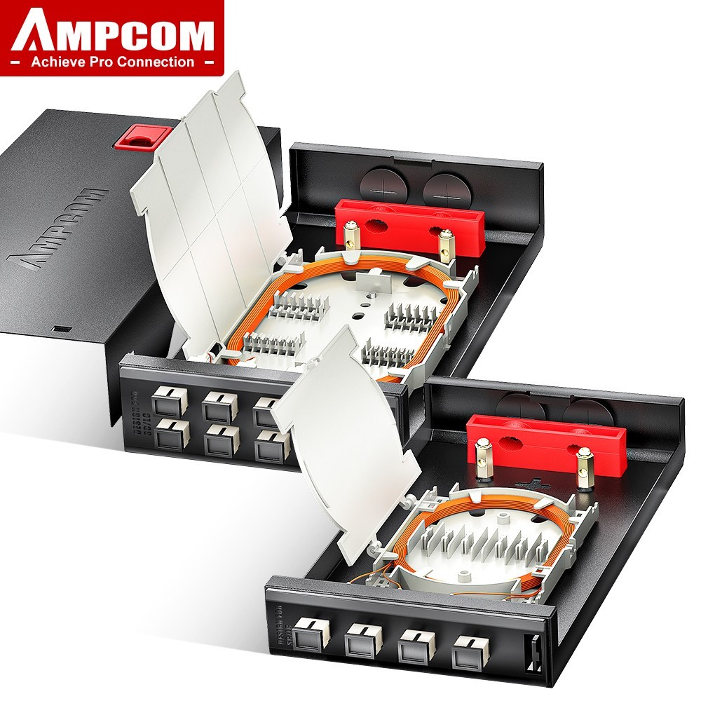 AMPCOM SC Screwless Embedded Wall-Mounted Fiber Optic Termination Box ...