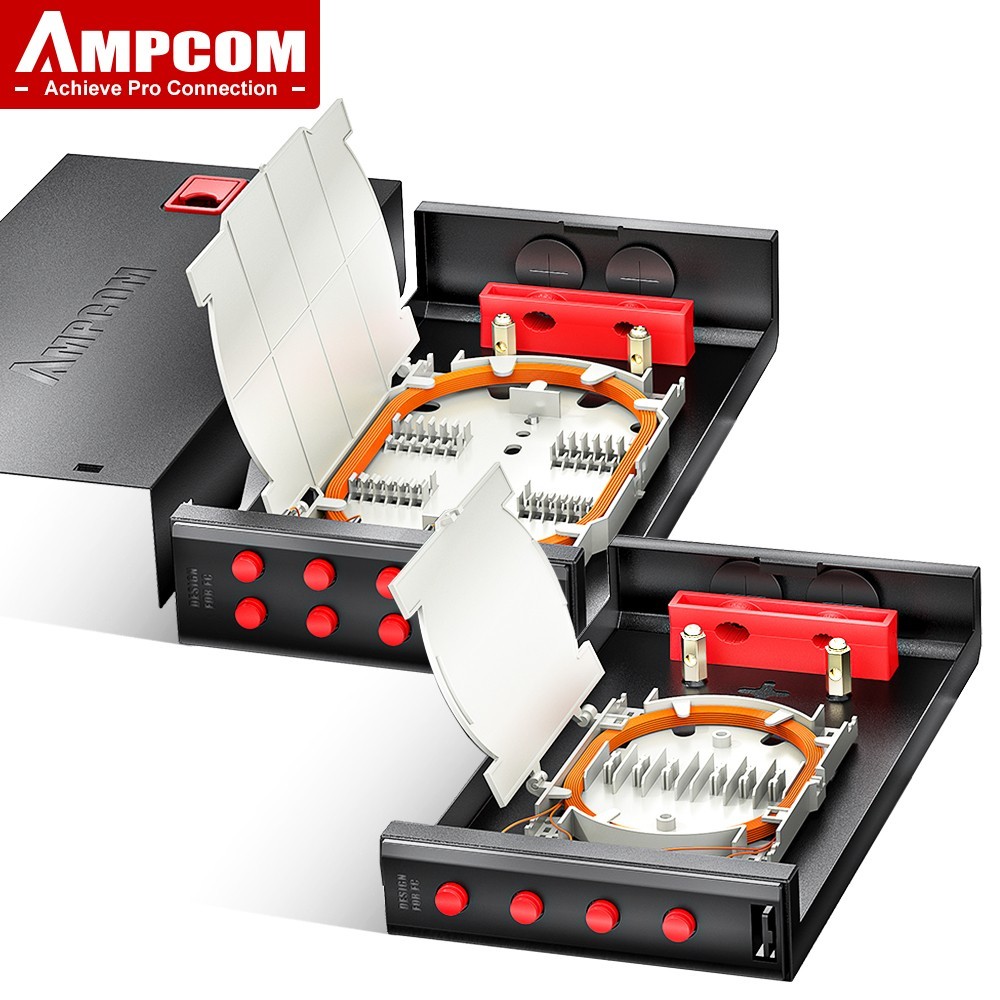 AMPCOM FC Screwless Embedded Wall-Mounted Fiber Optic Termination Box ...