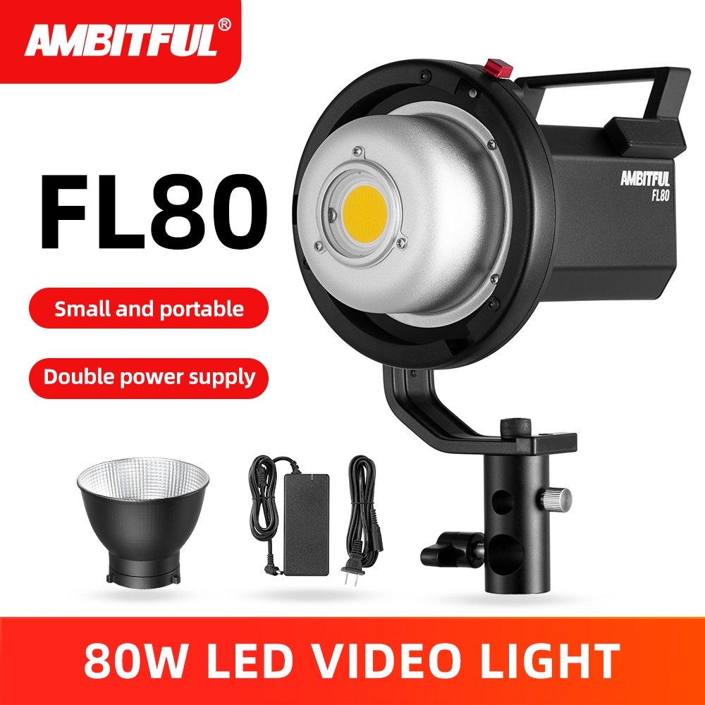 AMBITFUL FL80 80W 5600K/ RGB 2800-10000K LED Video Light Daylight ...