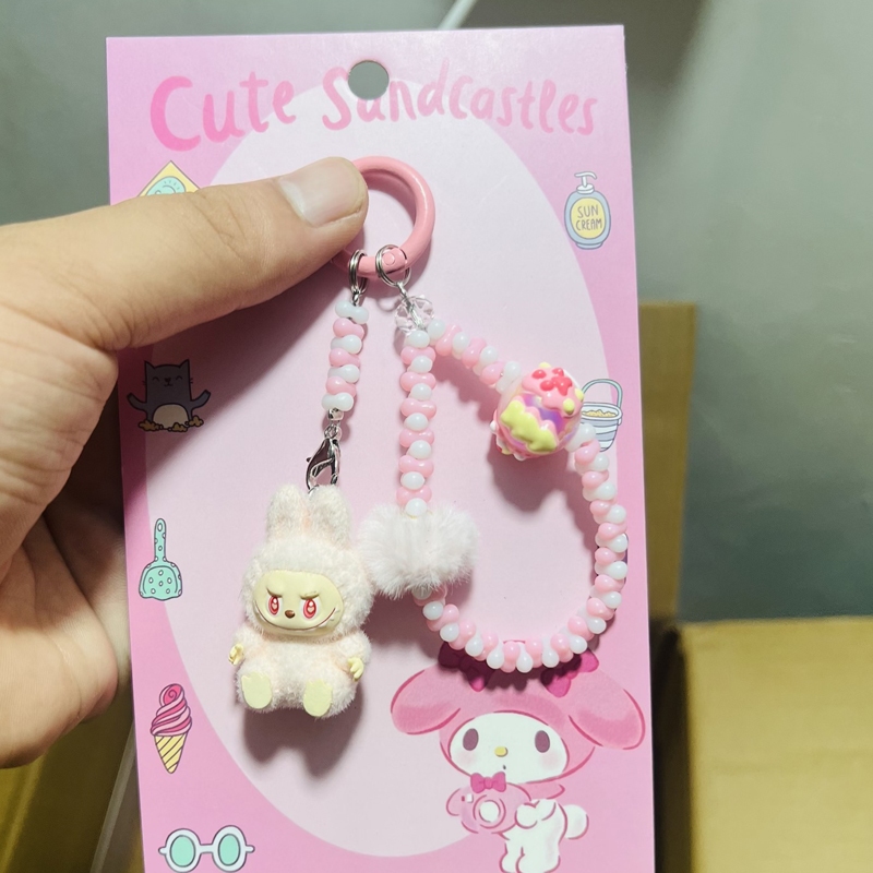 Labubu V2 Key Chains Plush Doll Penant Key buckle | Shopee Philippines