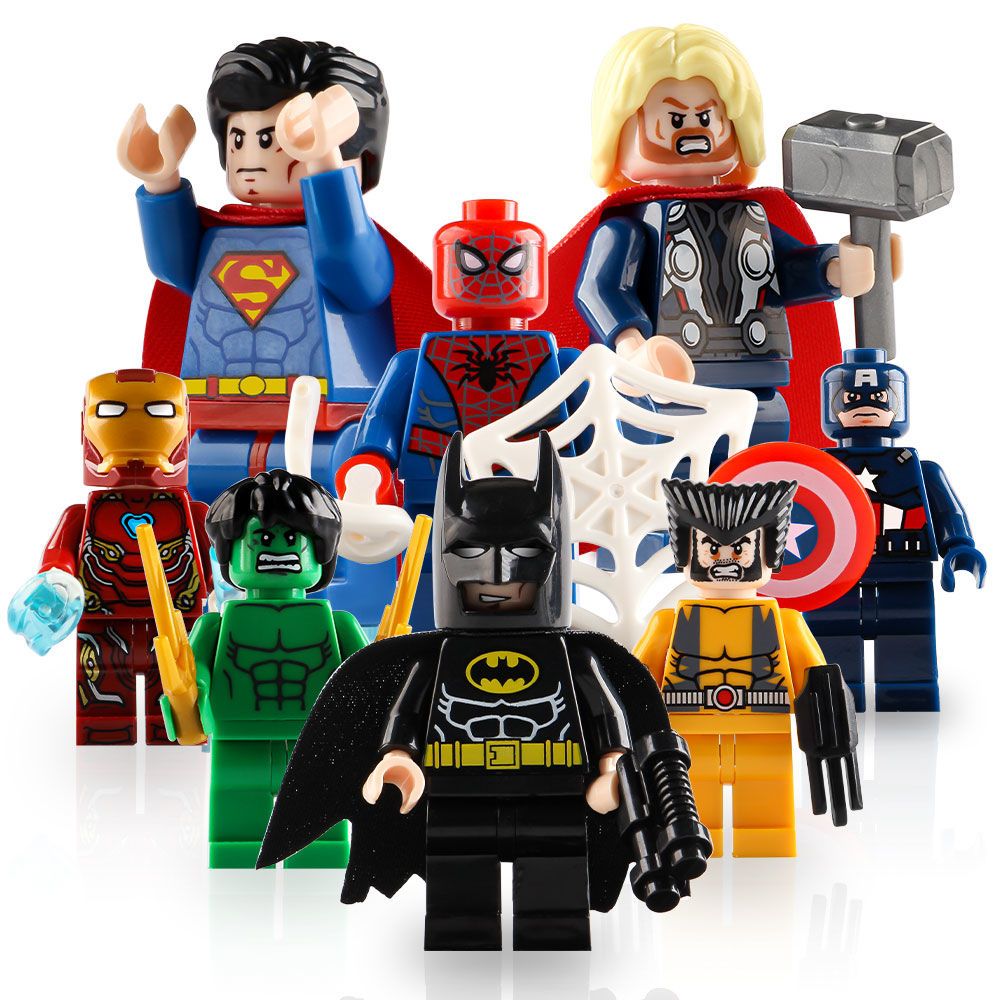 Compatible with Lego Building Blocks Minifigures Marvel DC Spider-Man ...