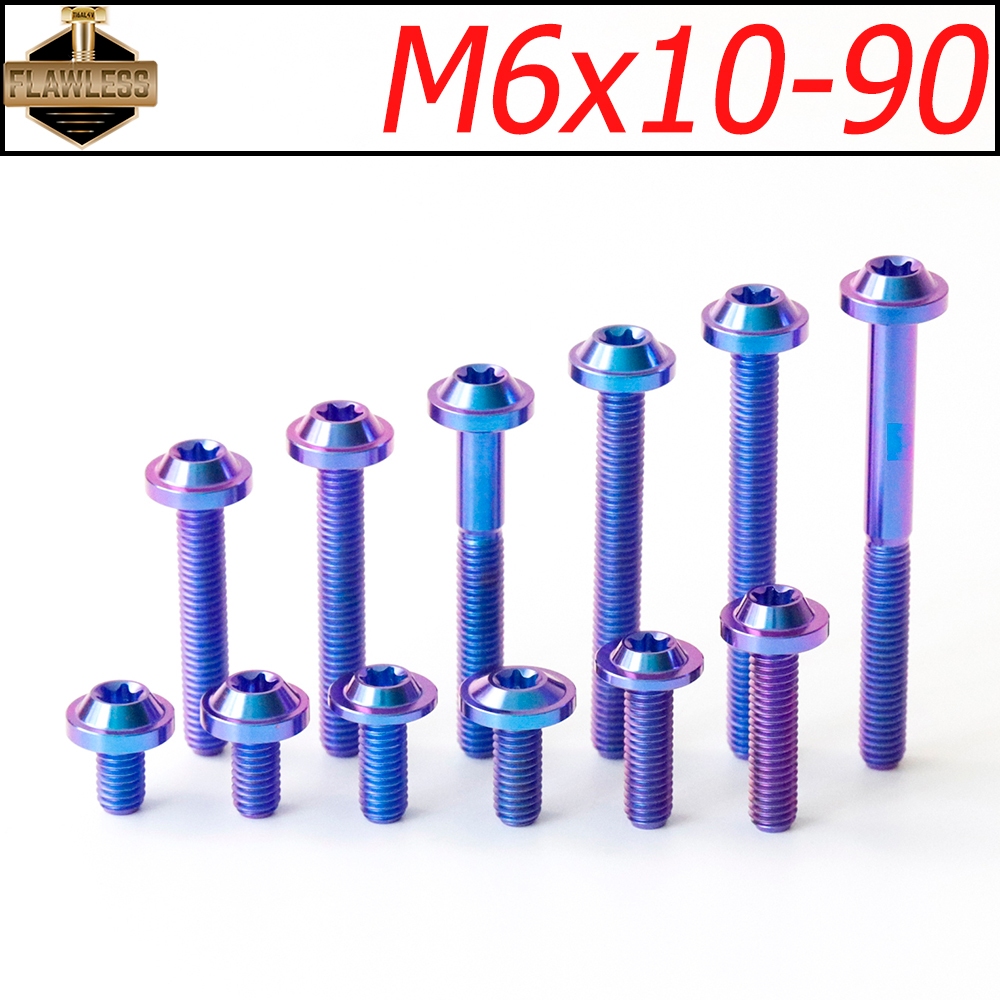 FLAWLESSTI M6x10-90 Gr5 Titanium Bolt Front Fender Chain Cover Exhaust ...