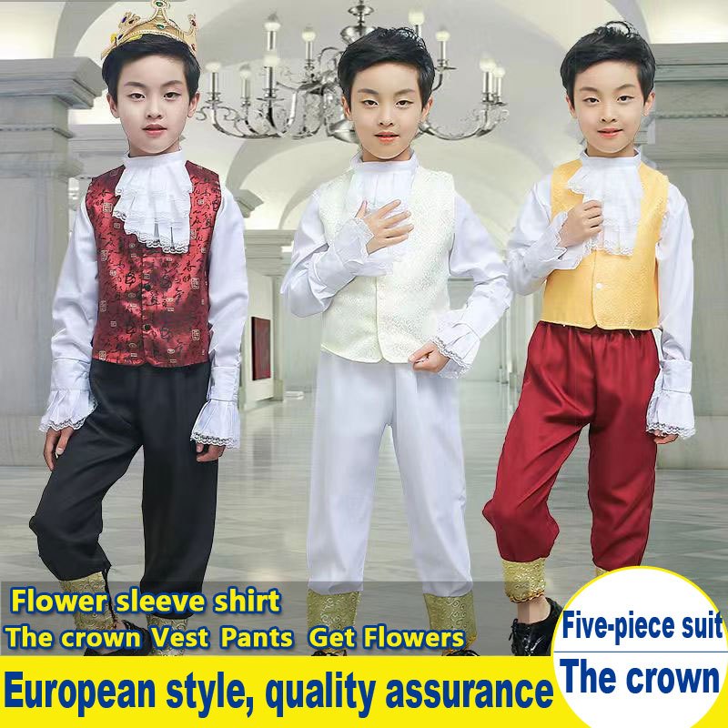 Vest Prince King Costume Children Christmas European Court Costume ...