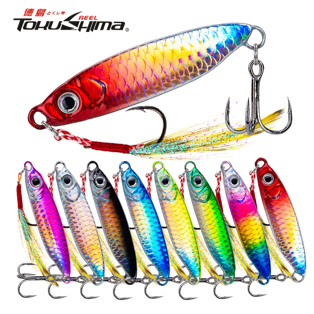 1Pcs 7g/10g/15g/20g/25g/30g Metal Jig Heavy Slow Sinking Fishing Lure 8Colors Casting Jig Laser ...
