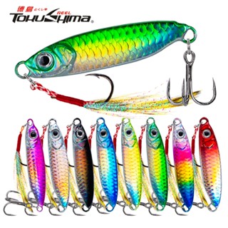 TOKUSHIMA Metal Fishing Lure Slow Sinking Jigs 8 Colors 3D Eyes Artificial Laser Fishing Bait 7g ...
