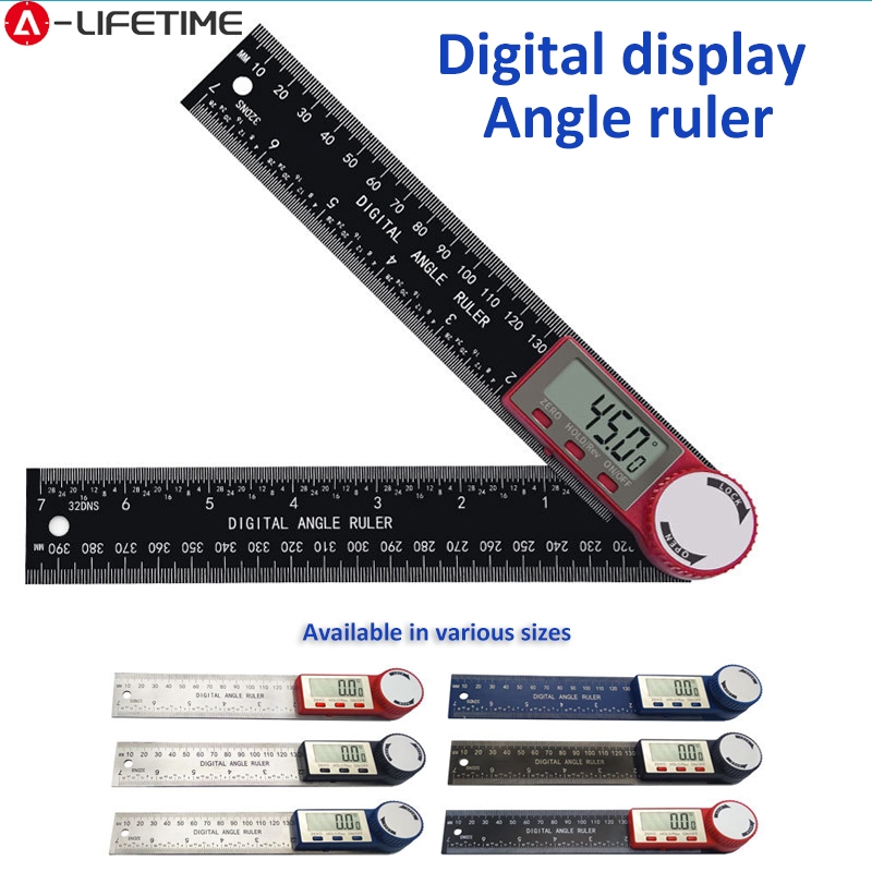 2 In 1 Digital Protractor 360 Degree Angle Ruler Digital Protractor 200MM Angle Finder Ruler ...