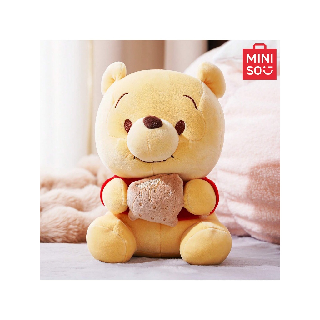MINISO Winnie-The-Pooh Stuffed Animals Plush Toy Sitting Holding ...