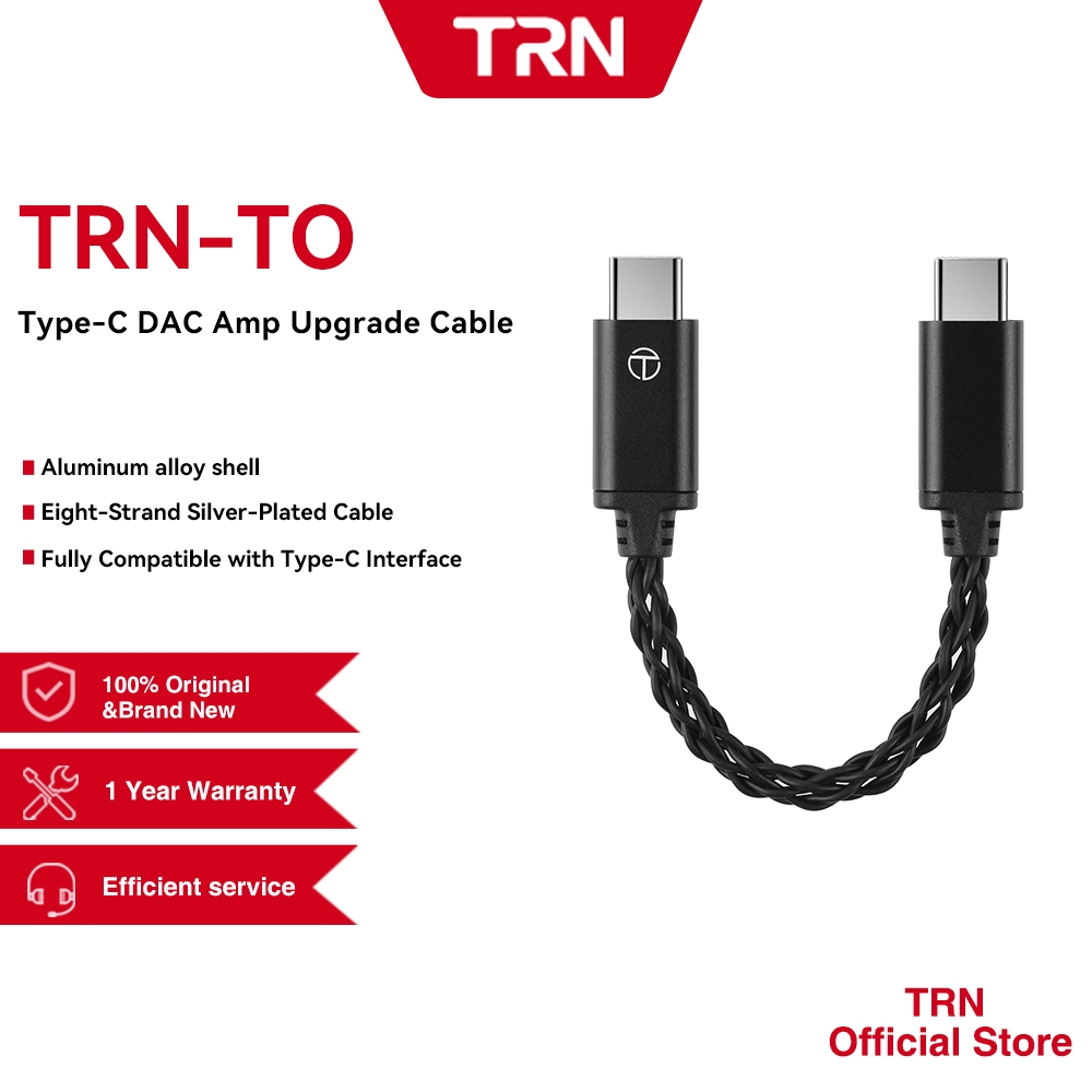 TRN TO Typr-C DAC Amp Upgrade Cable Eight-Strand Silver-Plated Cable ...