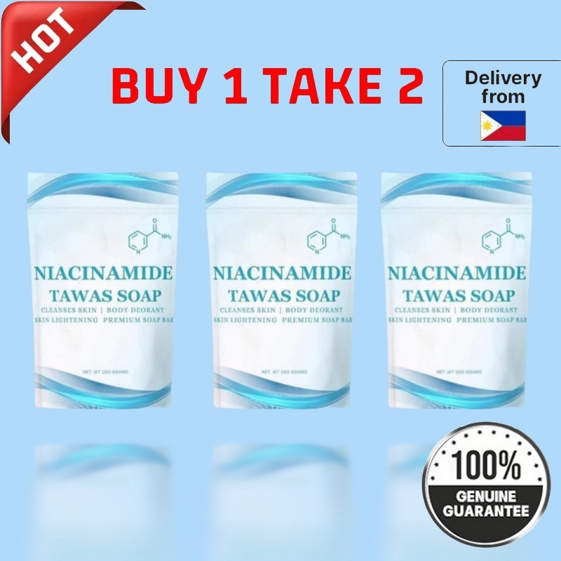 BUY 1 TAKE 2 NIACINAMIDE TAWAS SOAP WITH FREE MESH 100g | Shopee ...