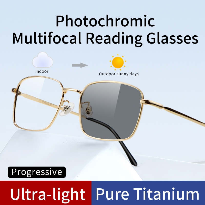 Progressive Multifocus Photochromic Reading glasses for Women Men Pure ...