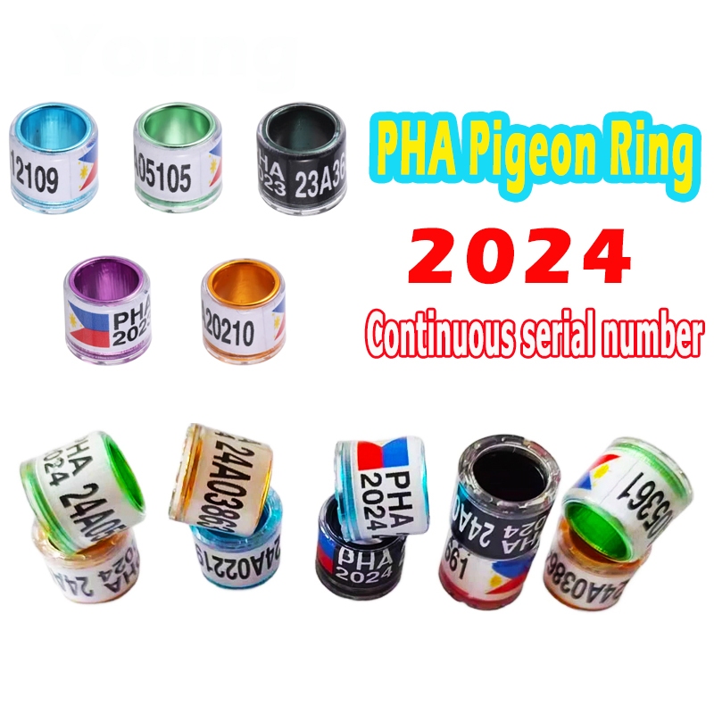 2024 Pigeon ring 8mm PHA Aluminum foot ring Pigeon multicolor digital ...