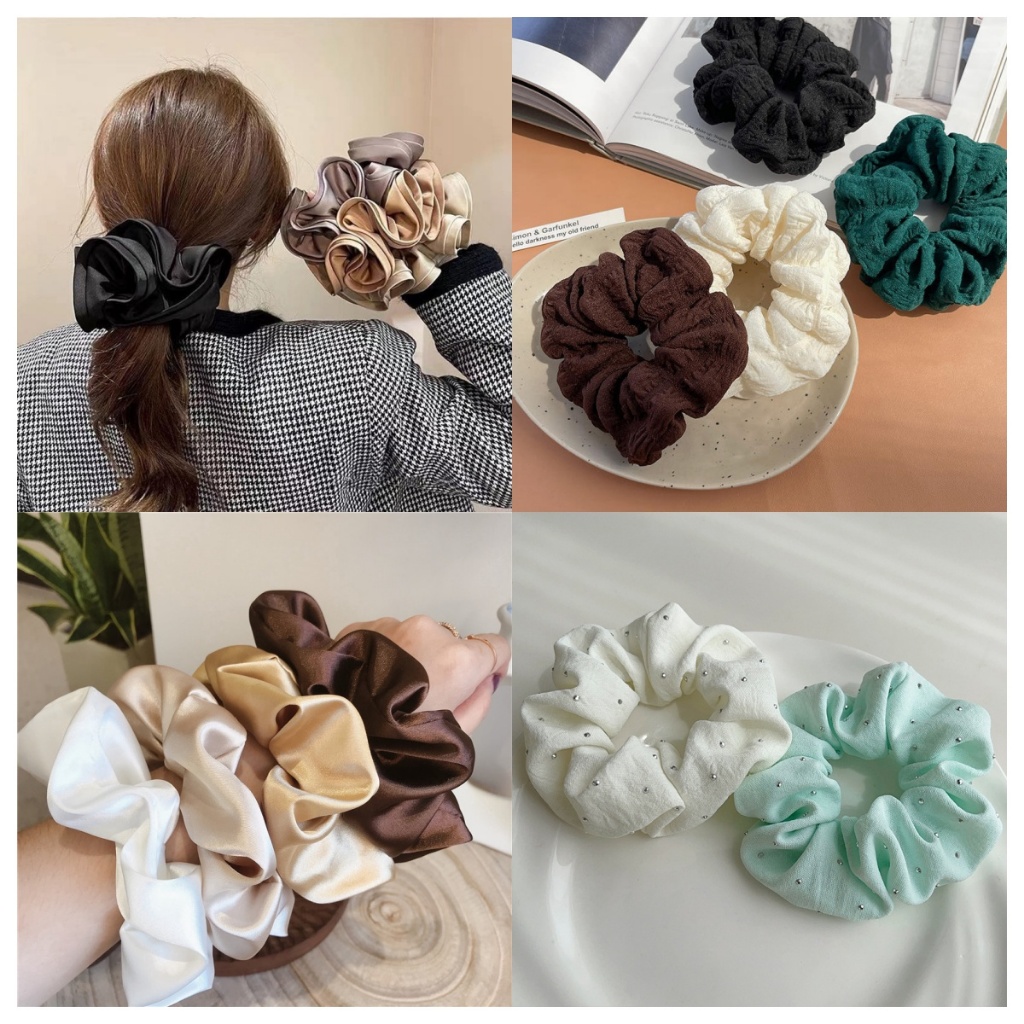 BESLA Satin Silk Hair Tie Elastic Scrunchies Ponytail Holder Hair Rope ...
