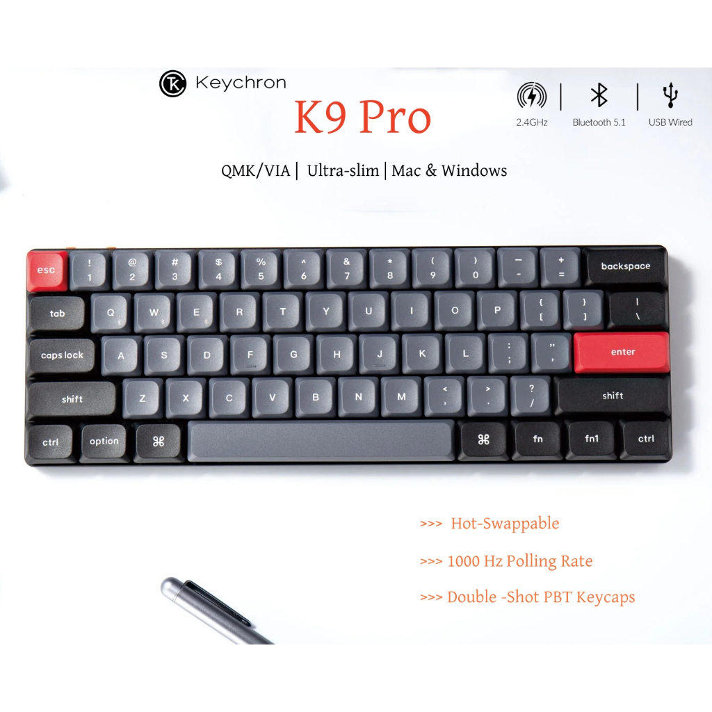 Keychron K9 Pro Ultra-Slim Wireless Bluetooth Custom Mechanical ...