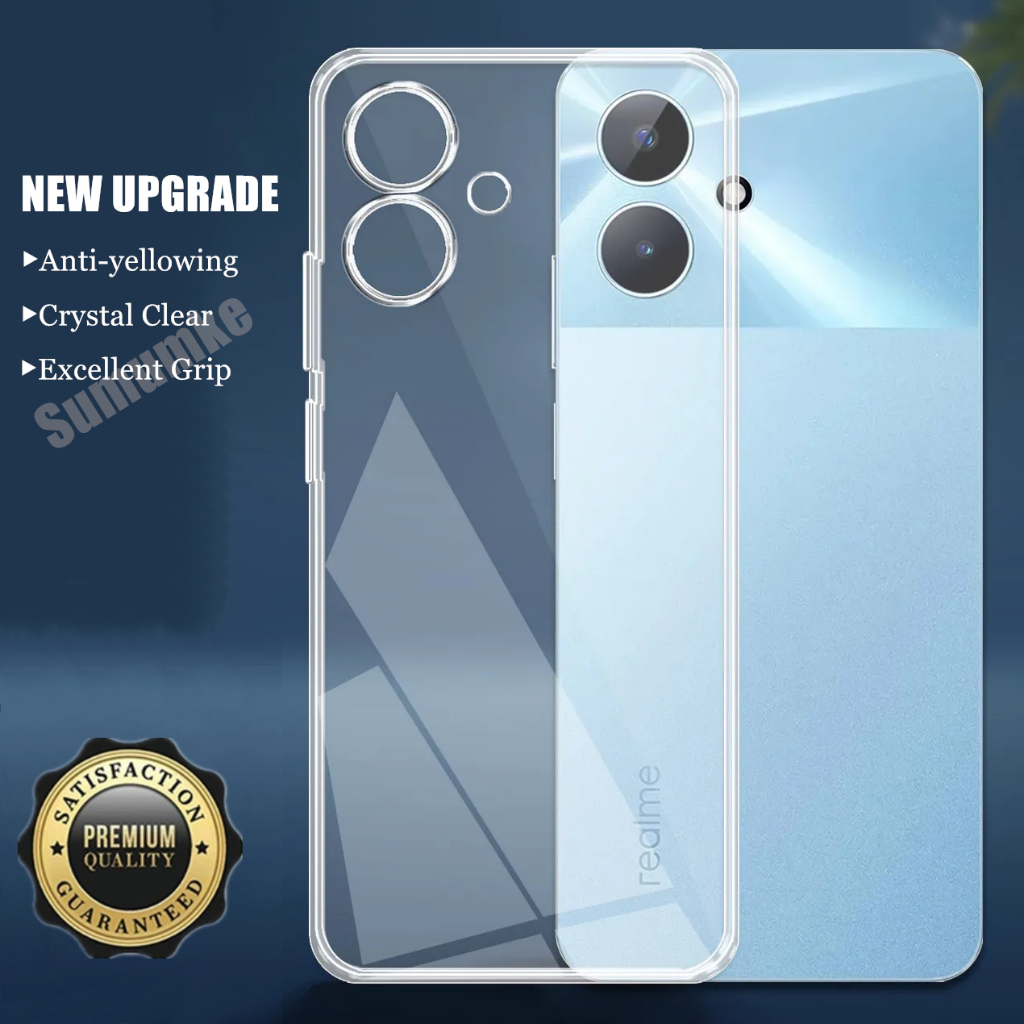 For Realme C61 RMX3933 Slim Fit Crystal Clear Flexible Inner Silicone ...