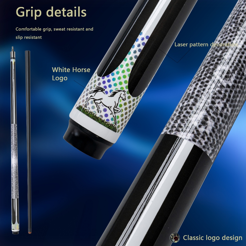 Professional American 9-Ball Pool Cue with Black Technology Carbon ...