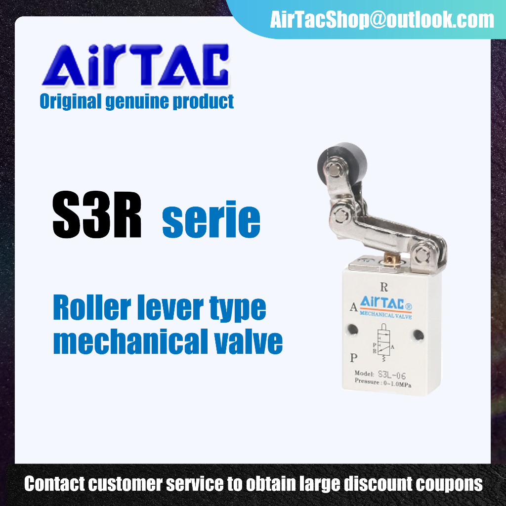 AIRTAC S3R-M5/06/08 One way roller lever type Mechanical valve Solenoid valve | Shopee Philippines