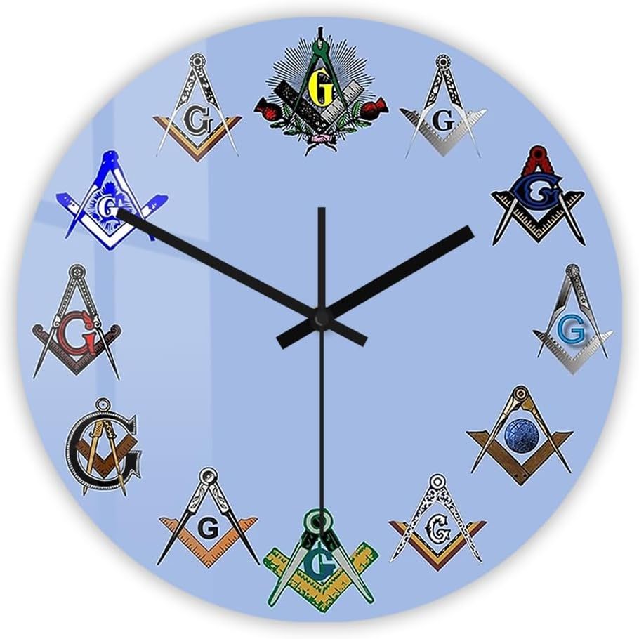 Masonic Square and Compass Wall Clock, Elegant Freemason Wall Clock ...