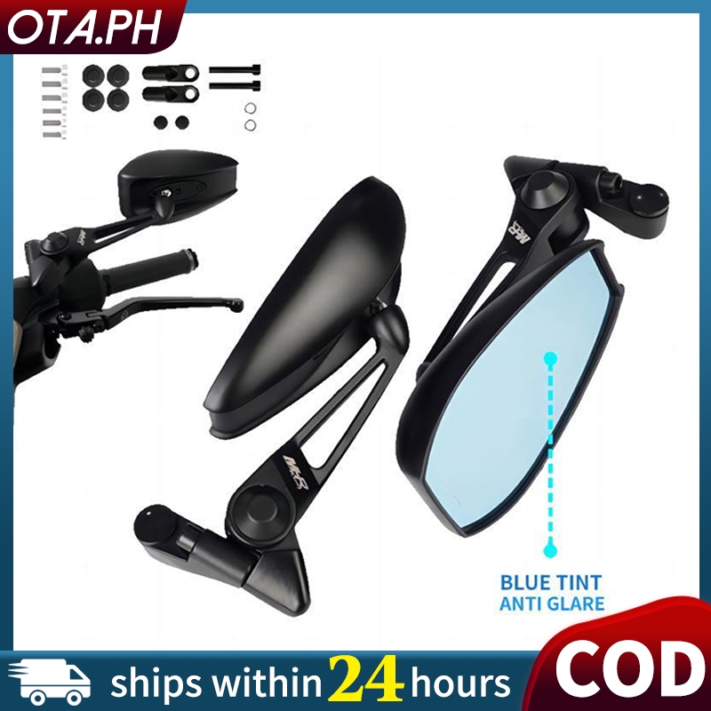 MHR STREET KING SIDE MIRROR ULTRA CLEAR/BLUE LENS 360 DEGREE ROTATIONAL ...